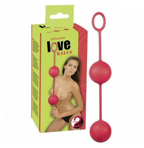 Вагинальные шарики silicone love balls, силикон, красные