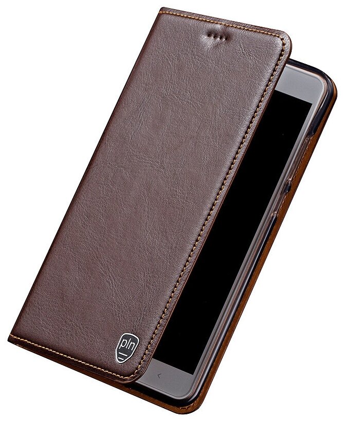 Чехол-книжка Чехол. ру Premium для Vivo iQOO Neo / Vivo V17 Neo из качественной натуральной мраморной кожи буйвола прошитый элегантной прострочкой т.