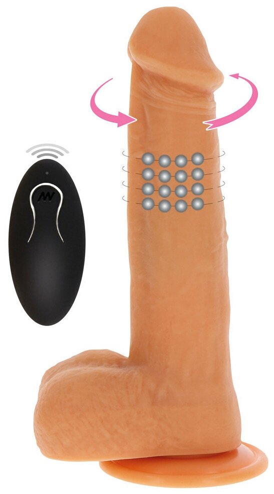 Реалистичный вибратор "Селивер" с ротацией Rotating Beads Vibrating Dildo SKIN