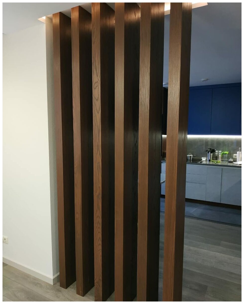 Перегородка 85х285мм с подсветкой из Ясеня. Стоимость указана за 1 брус.