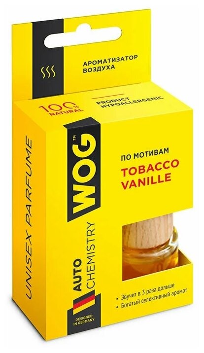Ароматизатор автомобильный с креплением на зеркало парфюмерная серия Tom Ford Tobacco Vanille WOG, 8 мл WOG арт. WGC1006