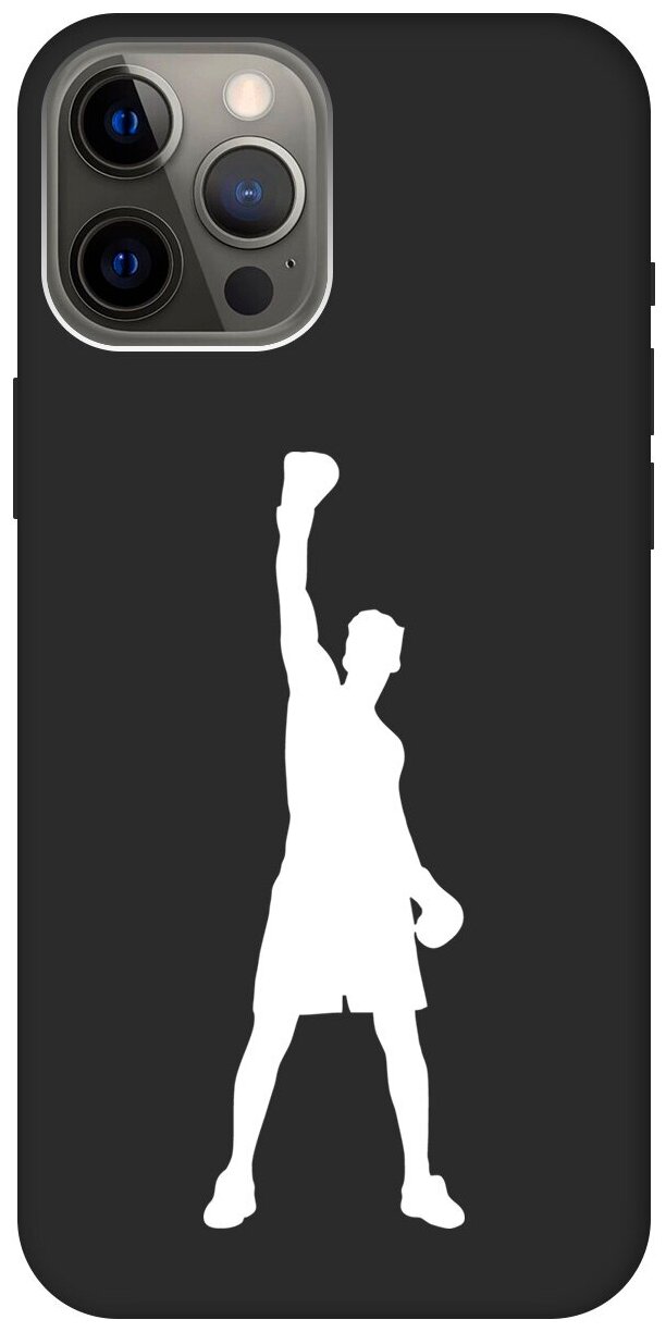 Силиконовый чехол на Apple iPhone 12 Pro Max / Эпл Айфон 12 Про Макс с рисунком "Boxing W" Soft Touch черный