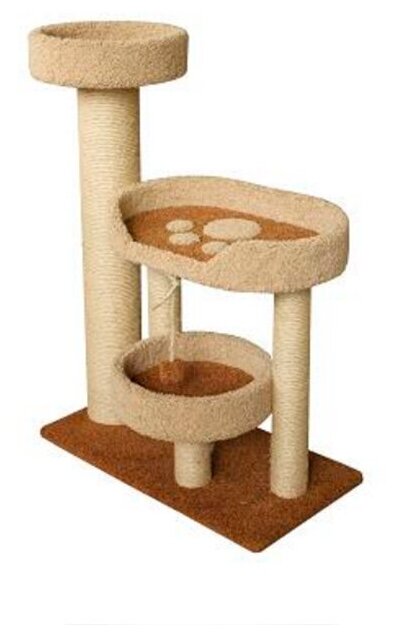 Когтеточка Хортик Пушок ковролин бежевая с гречей (1 шт)