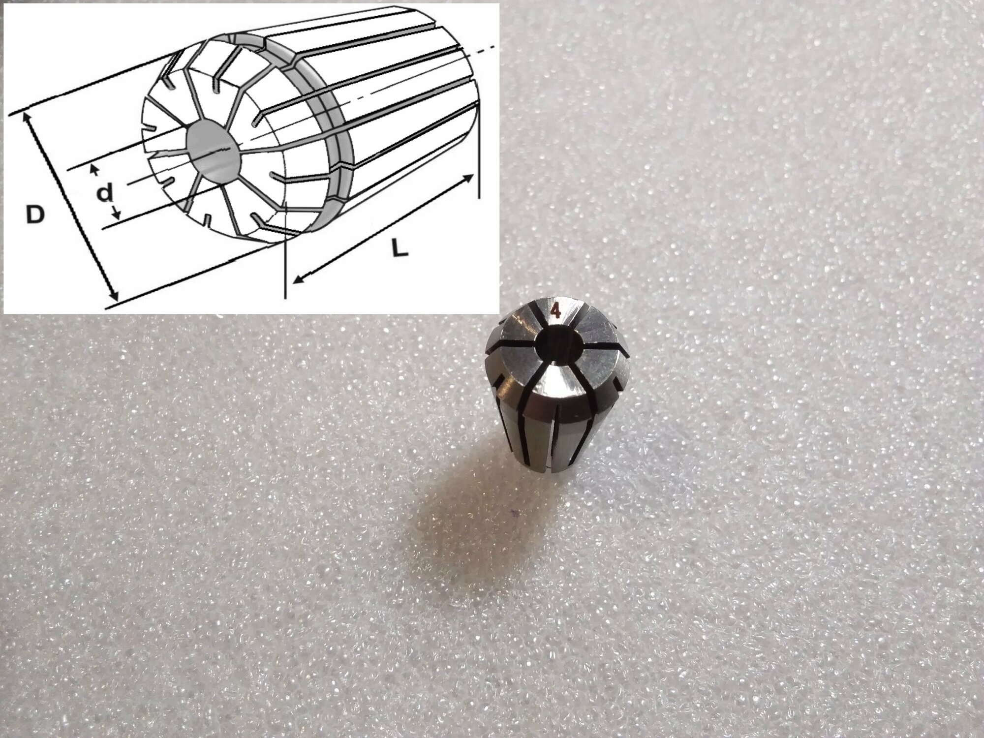 Цанга ER11B-4, D-11 / d- 4 / L- 17.9 N series для ЧПУ станка