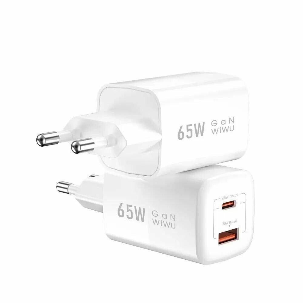 Сетевое зарядное устройство Wiwu Nano 65W PD+QC GaN Fast Charger Wi-U012 EU white