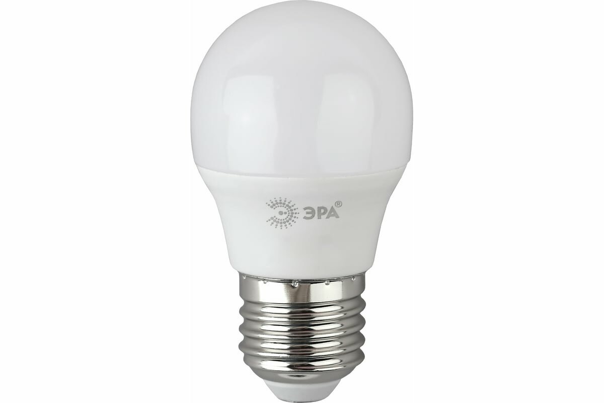 ЭРА LED P45-6W-827-E27 R шаровая диодная лампа 6 Вт тёплый свет E27 для помещений