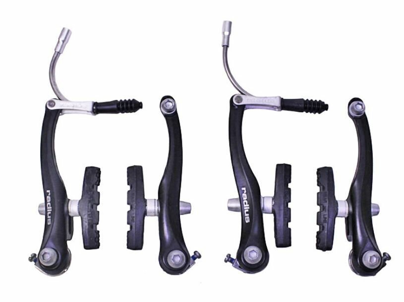 Тормоза ободные Radius V-образные 110 мм, алюминиевые, серебристые, компл. на 2 колеса