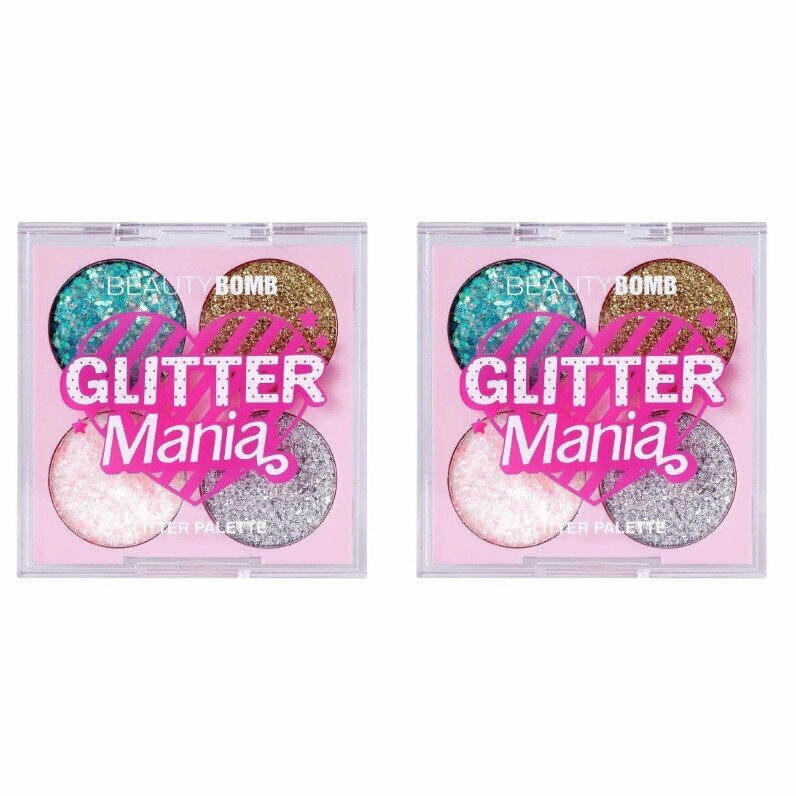 Палетка глиттеров Beauty Bomb Glitter Mania тон 01 3г, 2 шт