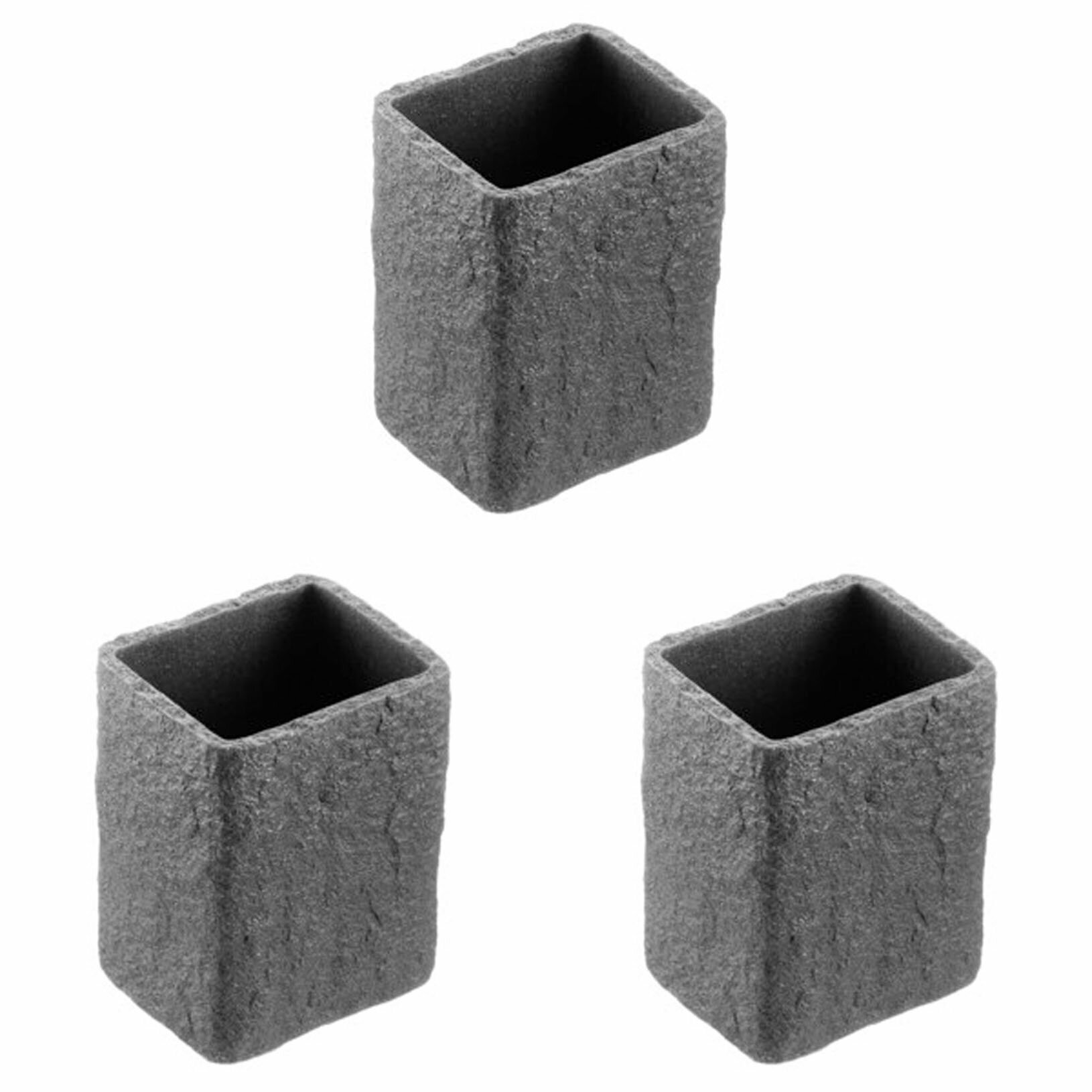 Стакан для ванной Fora Stone Black настольный полирезин черный (FOR-STN44BL) (3 шт.)