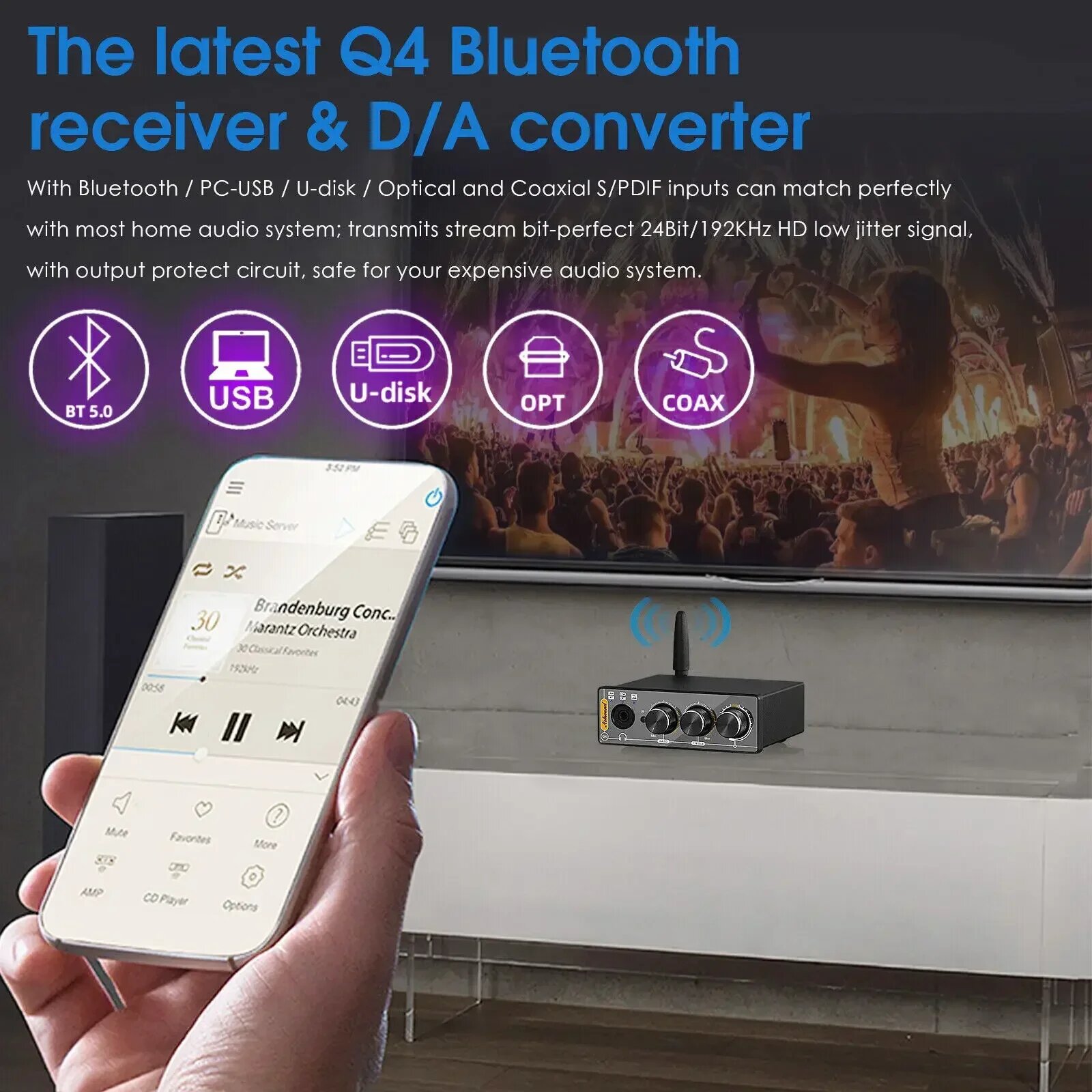 Nobsound Q4 Mini Bluetooth Преобразователь D/A — фото 1