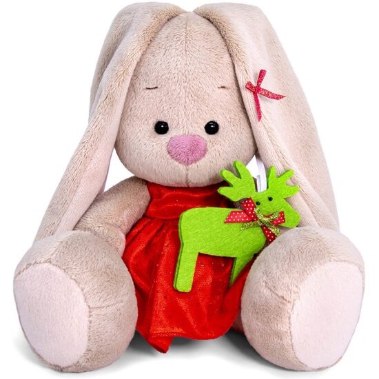 Мягкая игрушка Budi Basa SidX-427 Зайка Ми в красном платье малыш 15 см