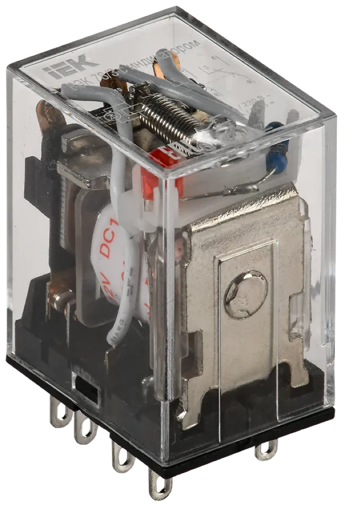 Реле промежуточное IEK / ИЭК РЭК 78/3 с индикацией, серебросодержащие контакты, 20.5x42x27мм, 5А 12В DC, RRP20-3-05-012D-LED / электрика