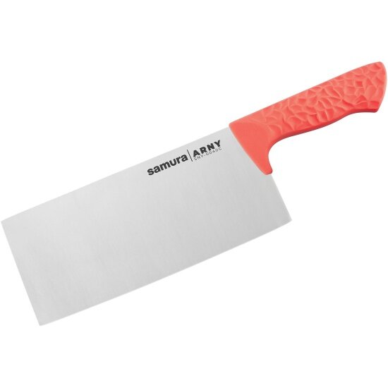 Азиатский кухонный топорик Samura ARNY SNY-0040C/K, 209 мм, ТЭП коралловый, AUS-8