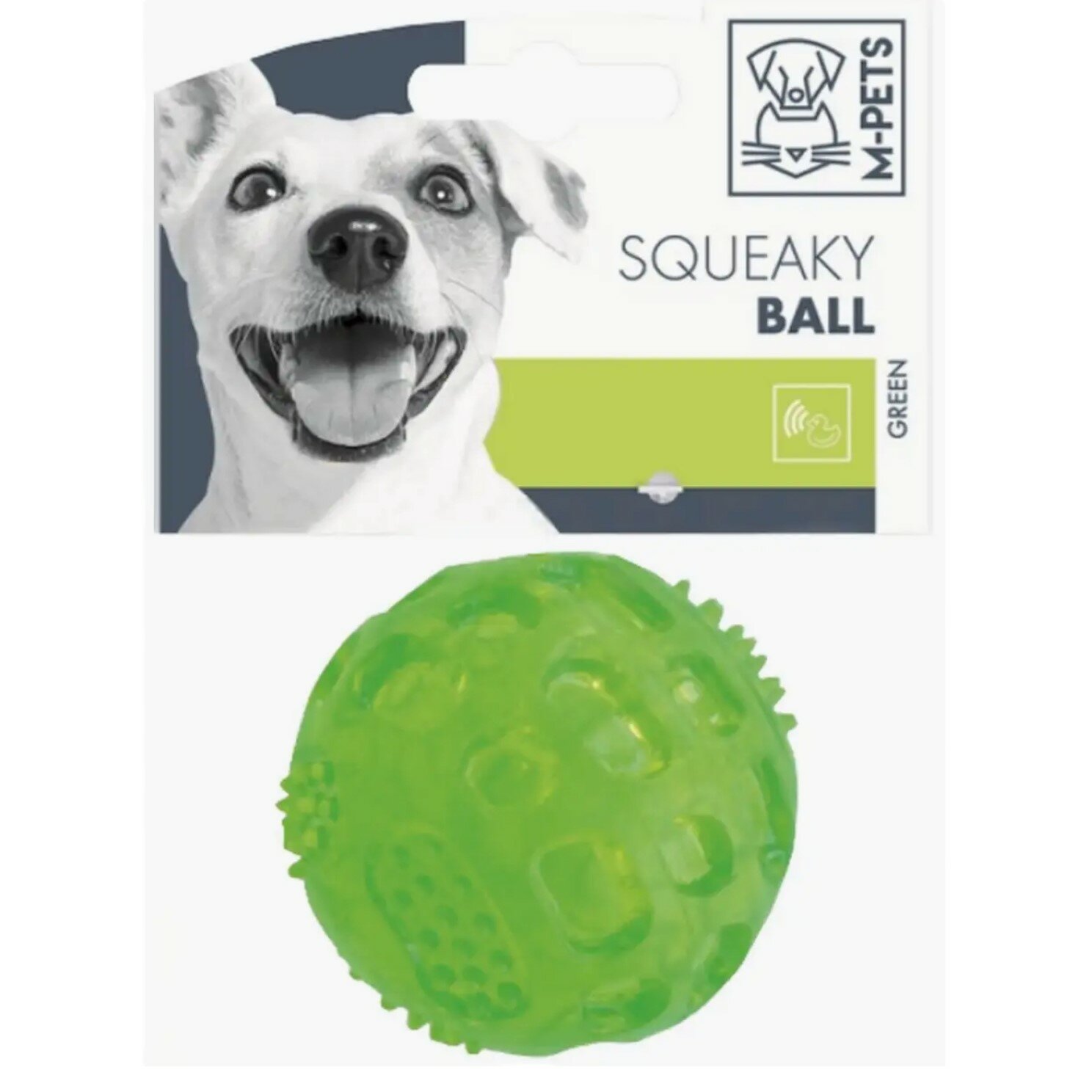 M-PETS Игрушка для собак мяч-пищалка, зеленый 6см