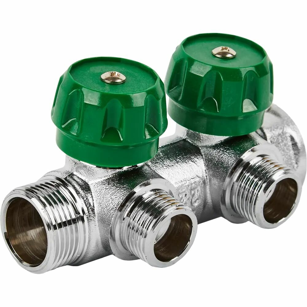 Коллектор на 2 отвода 3/4"x1/2" латунь