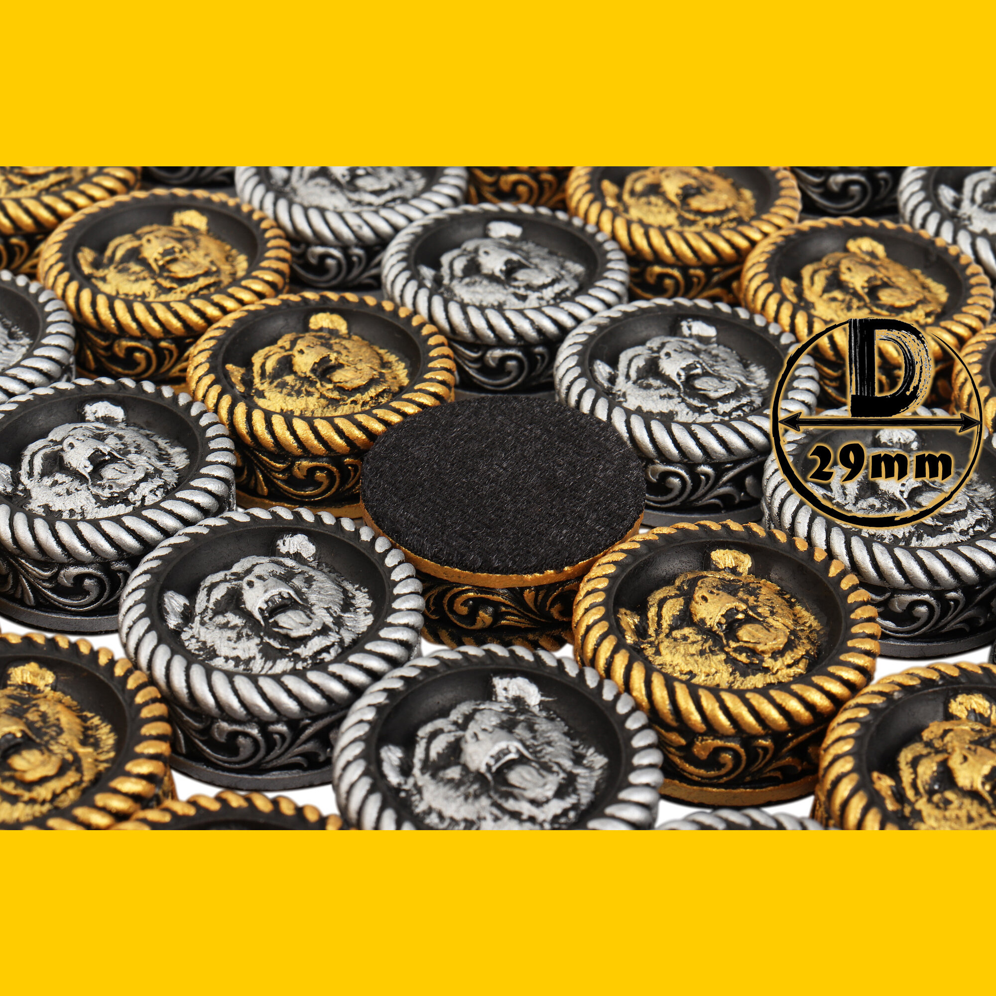 Фишки для нард 29 мм Медведь (мраморная крошка)