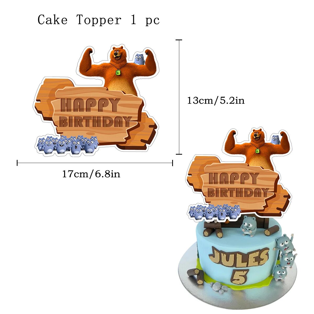 Фигурки Aoger Kawaii Grizzly Lemmings cake top-1pc