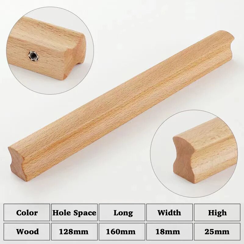 Деревянные ручки для шкафов из ореха Wood 128mm