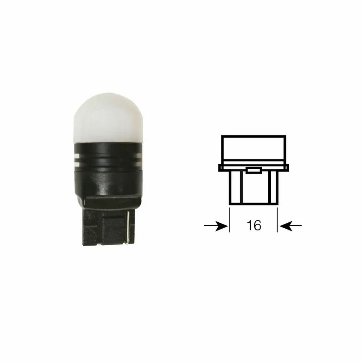 Лампа светодиодная сигнальная W21W W3x16d Super White 12V, Маяк 12T20BLK102BL, 2 шт.