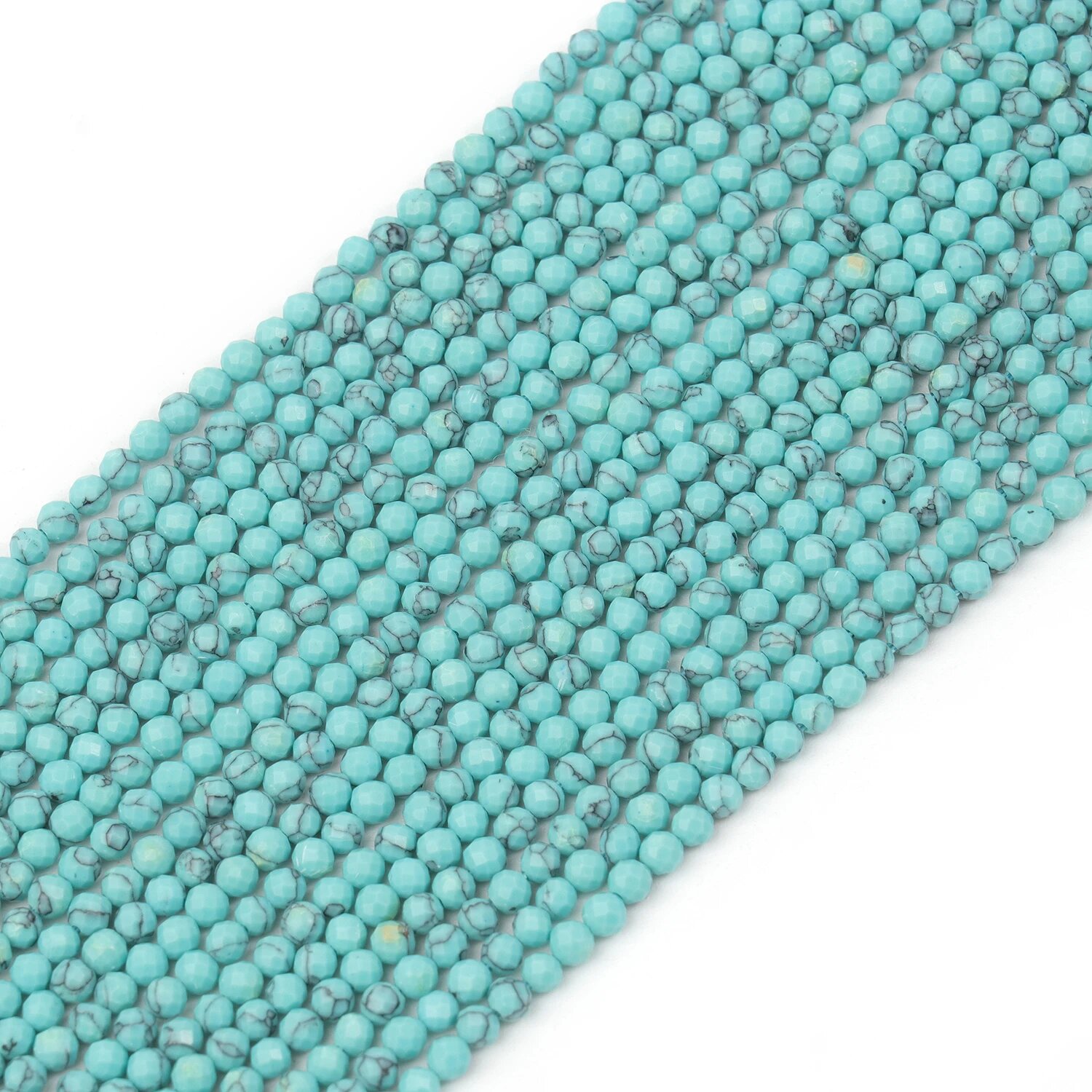 Куoyu граненые бусины из камня 2/3/4 мм зелёного цвета 4mm About 91pcs, Turquoise