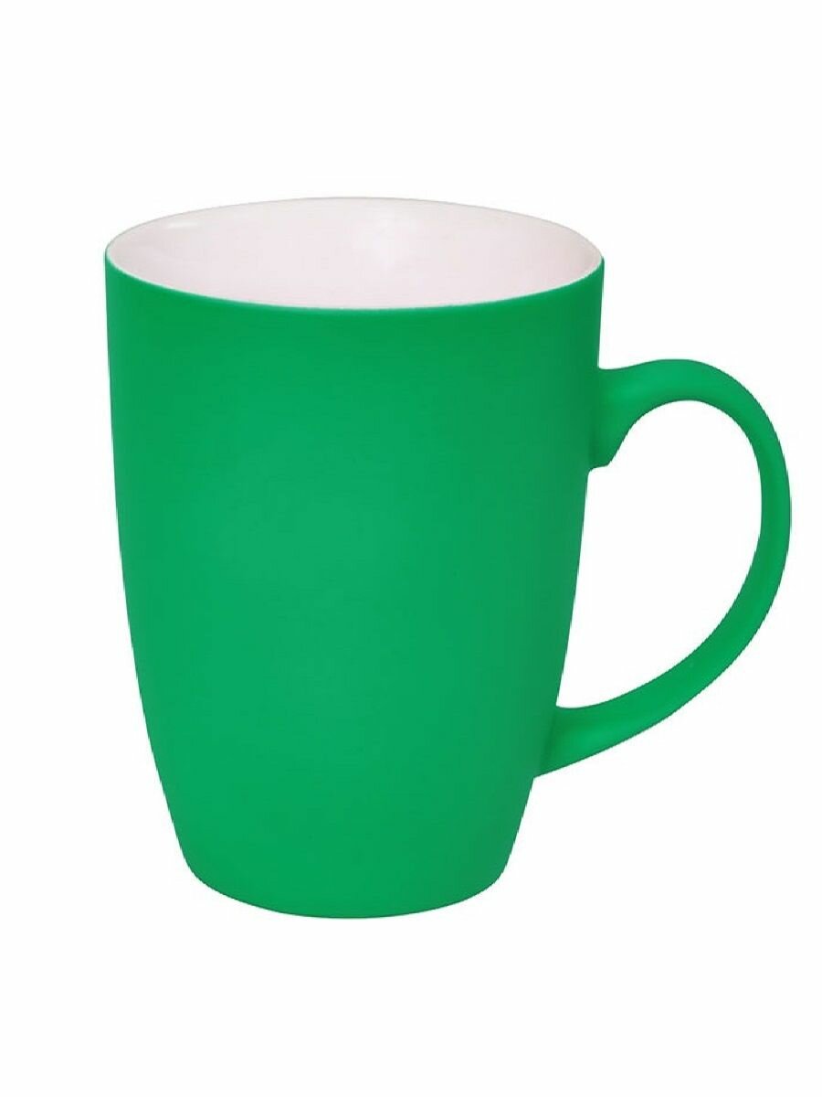 Кружка "Sweet" с прорезиненным покрытием, зеленый, 350 мл, фарфор