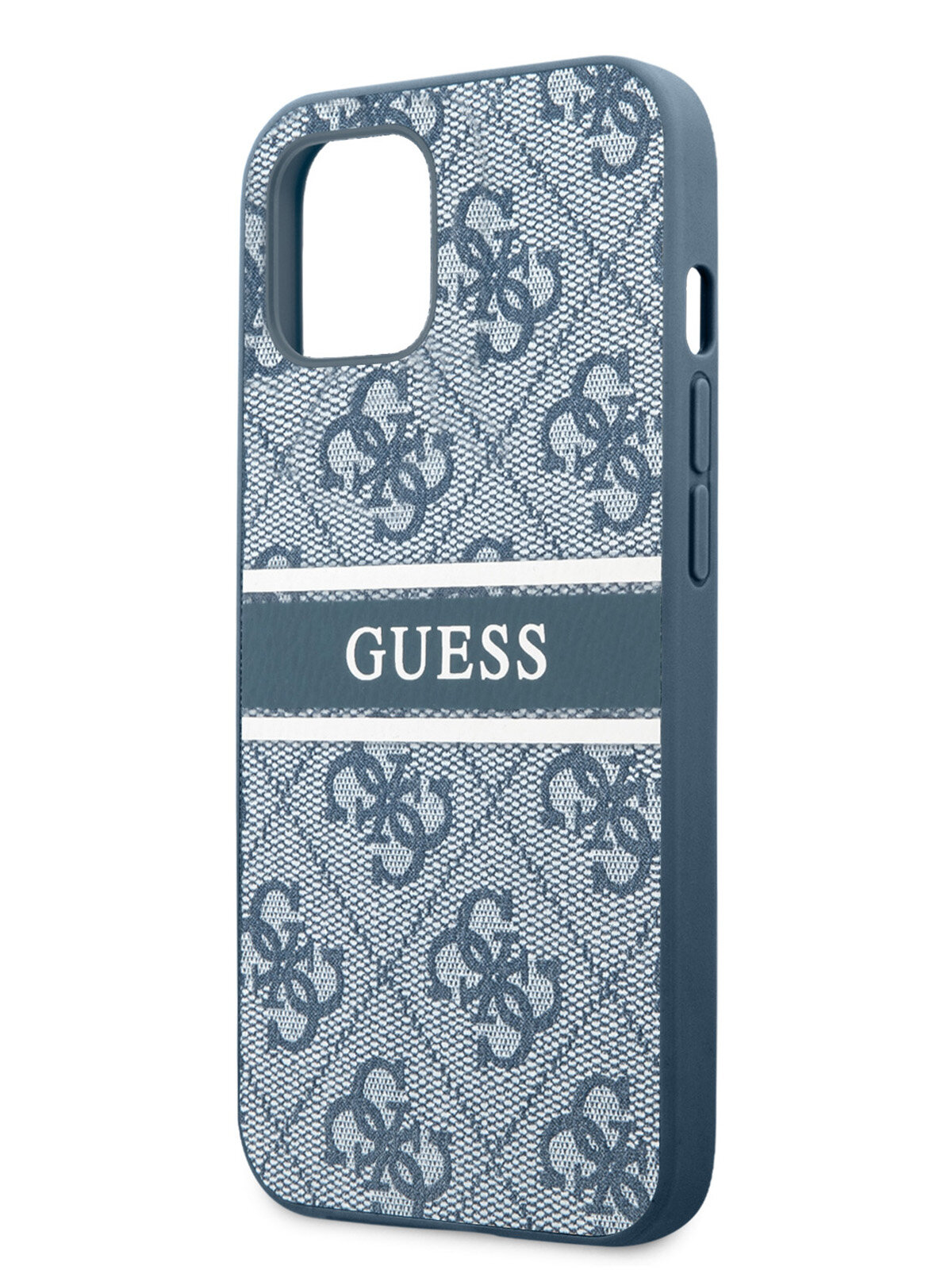 Guess для iPhone 14 Plus чехол PU 4G Stripe printed logo Hard Blue