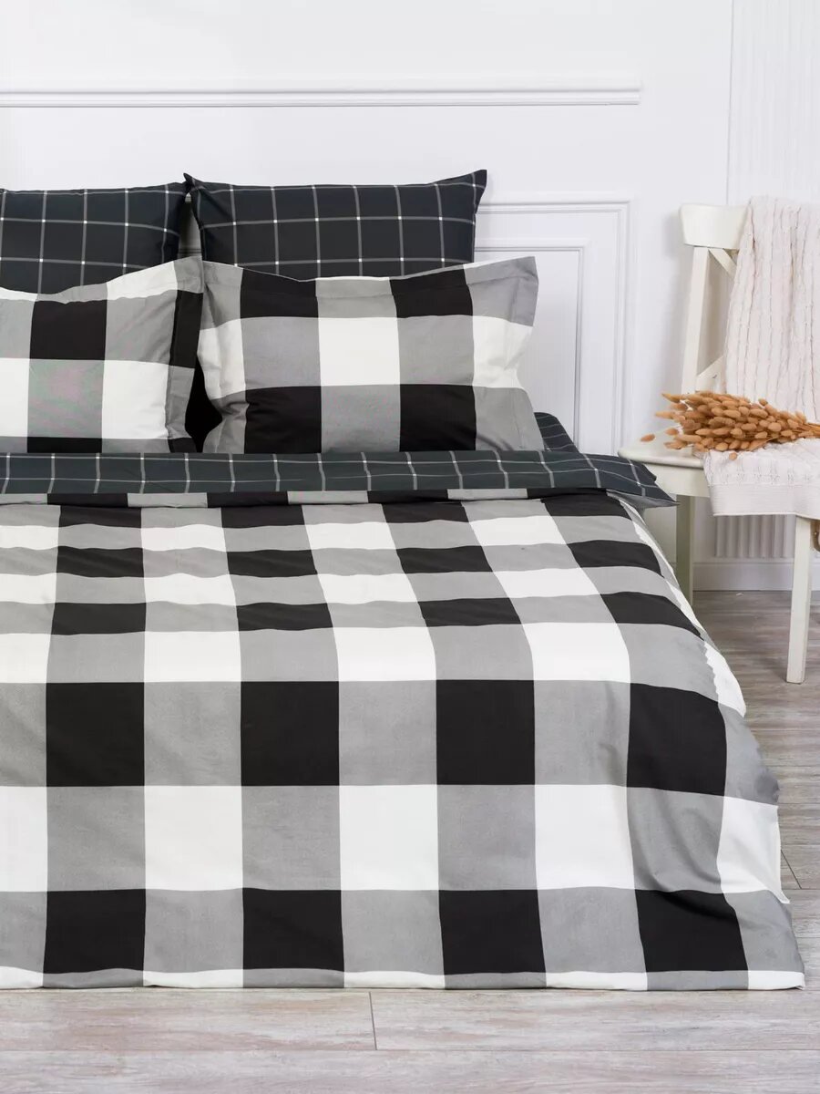 Постельное бельё SANPA HOME ELEGANCE, сатиновое, евро, хлопок 100%, 6 предметов