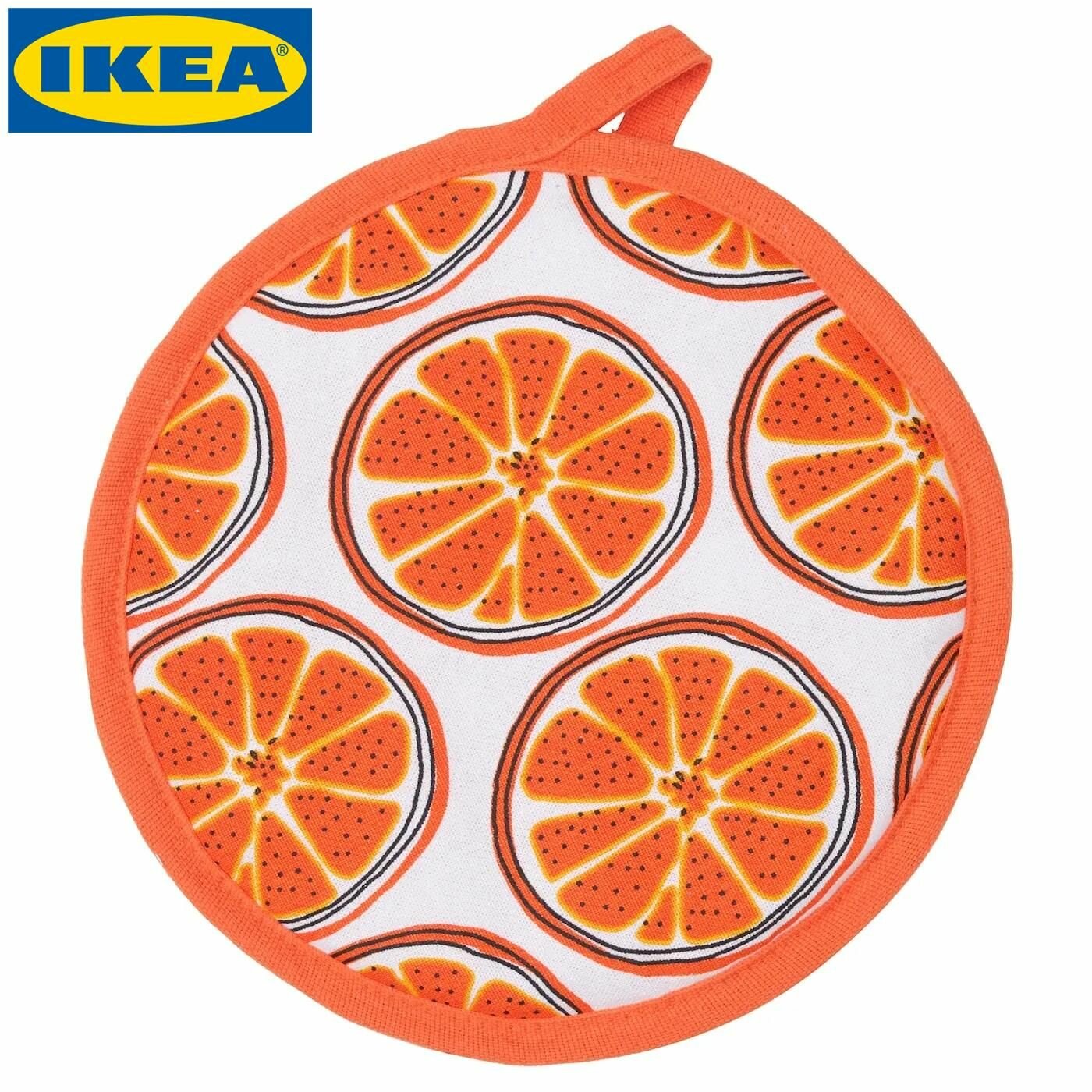 Прихватка для духовки IKEA TORVFLY (торвфлай), из хлопка, с рисунком, зеленая, 1 шт