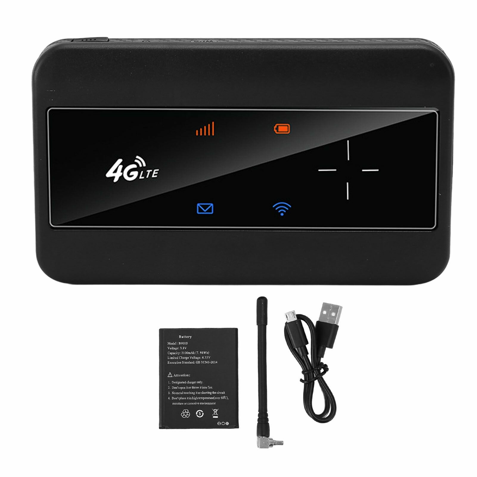 4G LTE MiFi с антенной, 150 Мбит/с, 10 пользователей, для Европы и Азии, черный