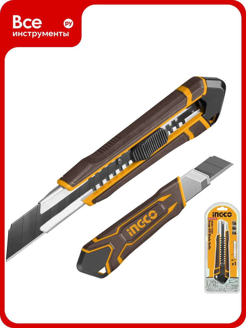 Нож канцелярский INGCO 25x200 мм SUPER INDUSTRIAL HKNS112505