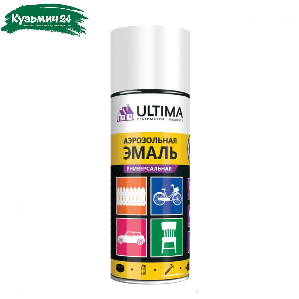 Эмаль аэрозольная ULTIMA ULT003 RAL 9003 акриловая, матовая, белая, 520 мл, 1 шт