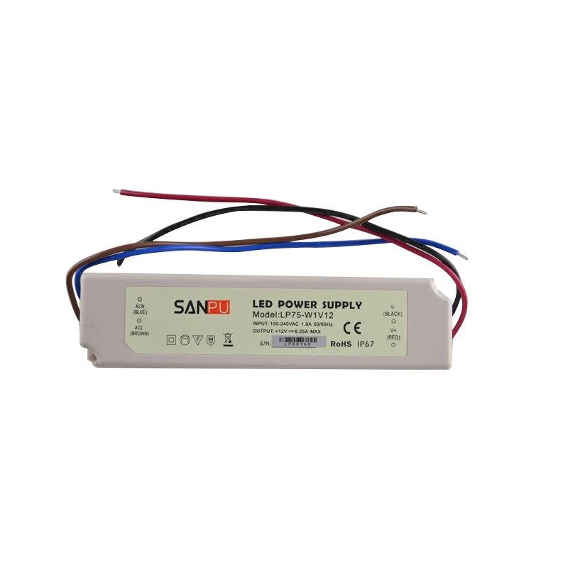 Трансформатор YJBCo 12/24В 12-150Вт для светодиодов 5050 12V 7 5W