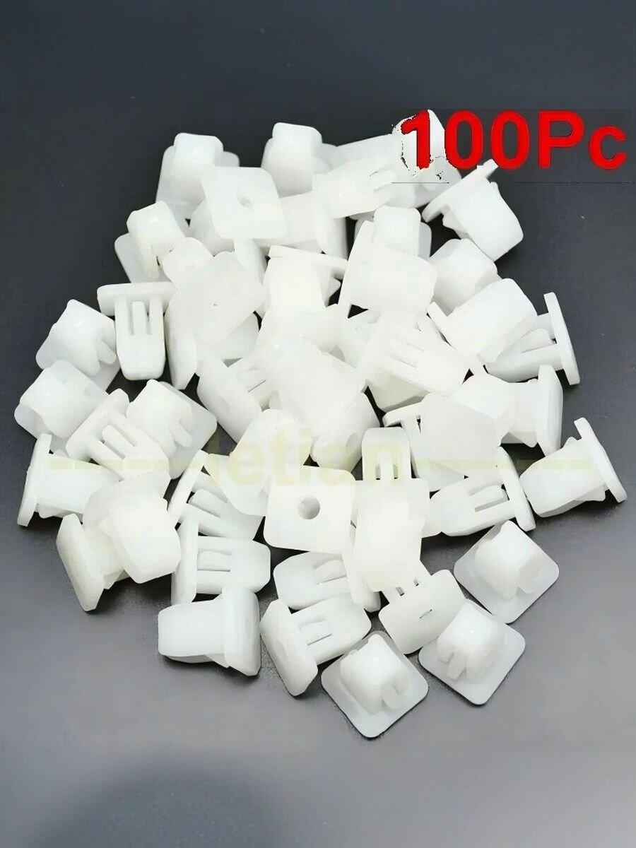 100 квадратных автомобильных фиксатора подкрылка с клипсой-заклепкой, размер отверстия 8*8.5 мм