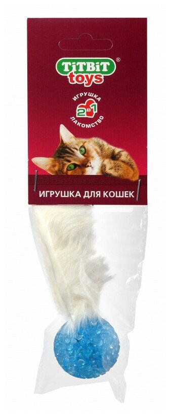 TiTBiT игрушка-лакомство для кошек хвост кроличий с шерстью - 12 г