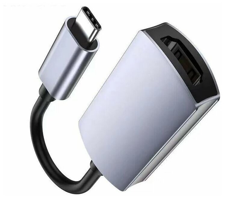 Адаптер переходник с Type-C USB на HDTV 4K серый металл