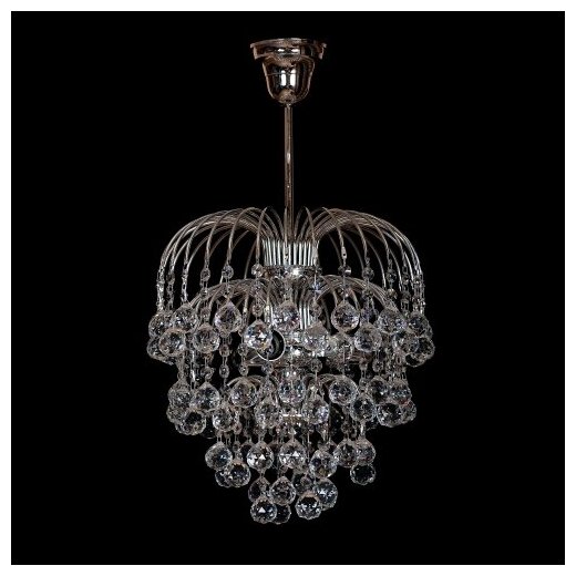 Люстра Хрустальные Брызги шар, хрусталь, Е27, 180 Вт, кол-во ламп: 3 шт, цвет арматуры: золотой