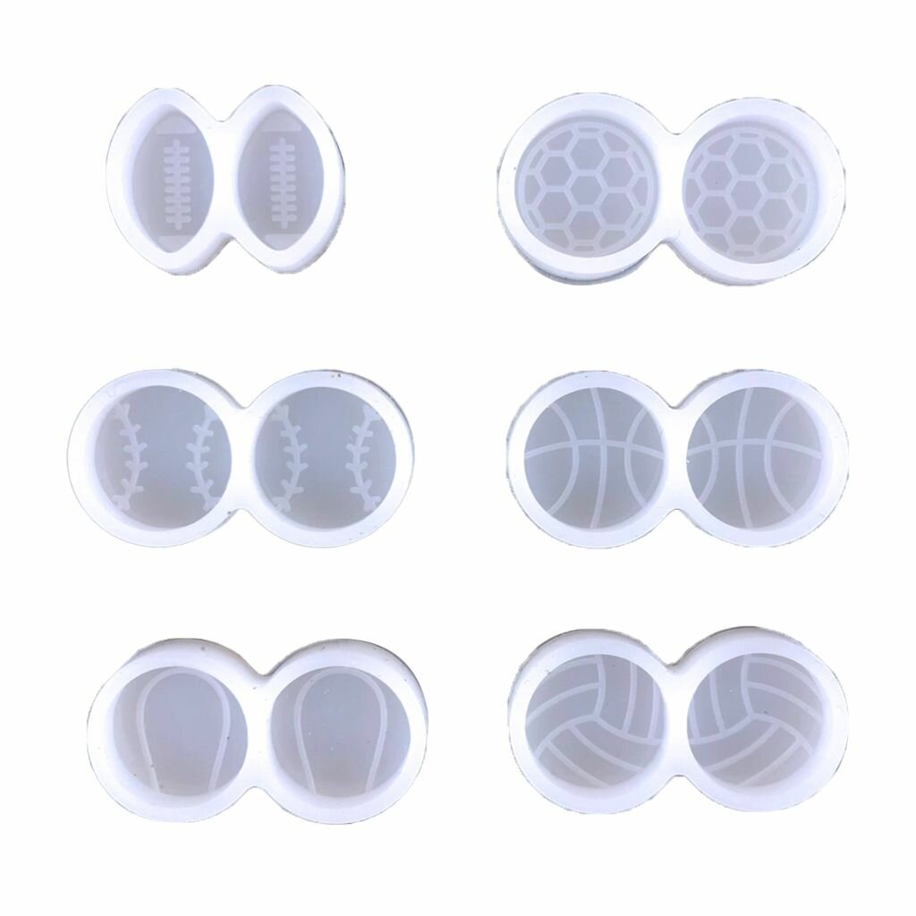 Набор из 6 частей, силиконовая форма для сережек-шариков-прозрачный