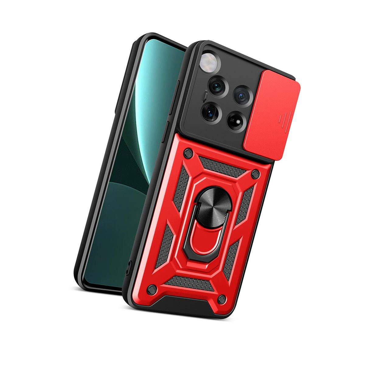 Чехол с кольцом Bumper Case для OnePlus 12 красный