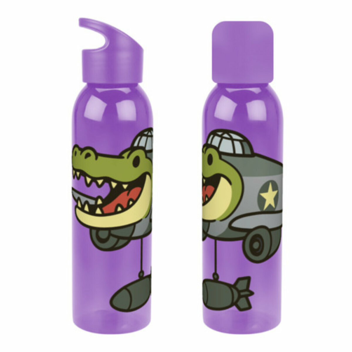 Бутылка для воды «Крокодило бомбардино» (фиолетовый)