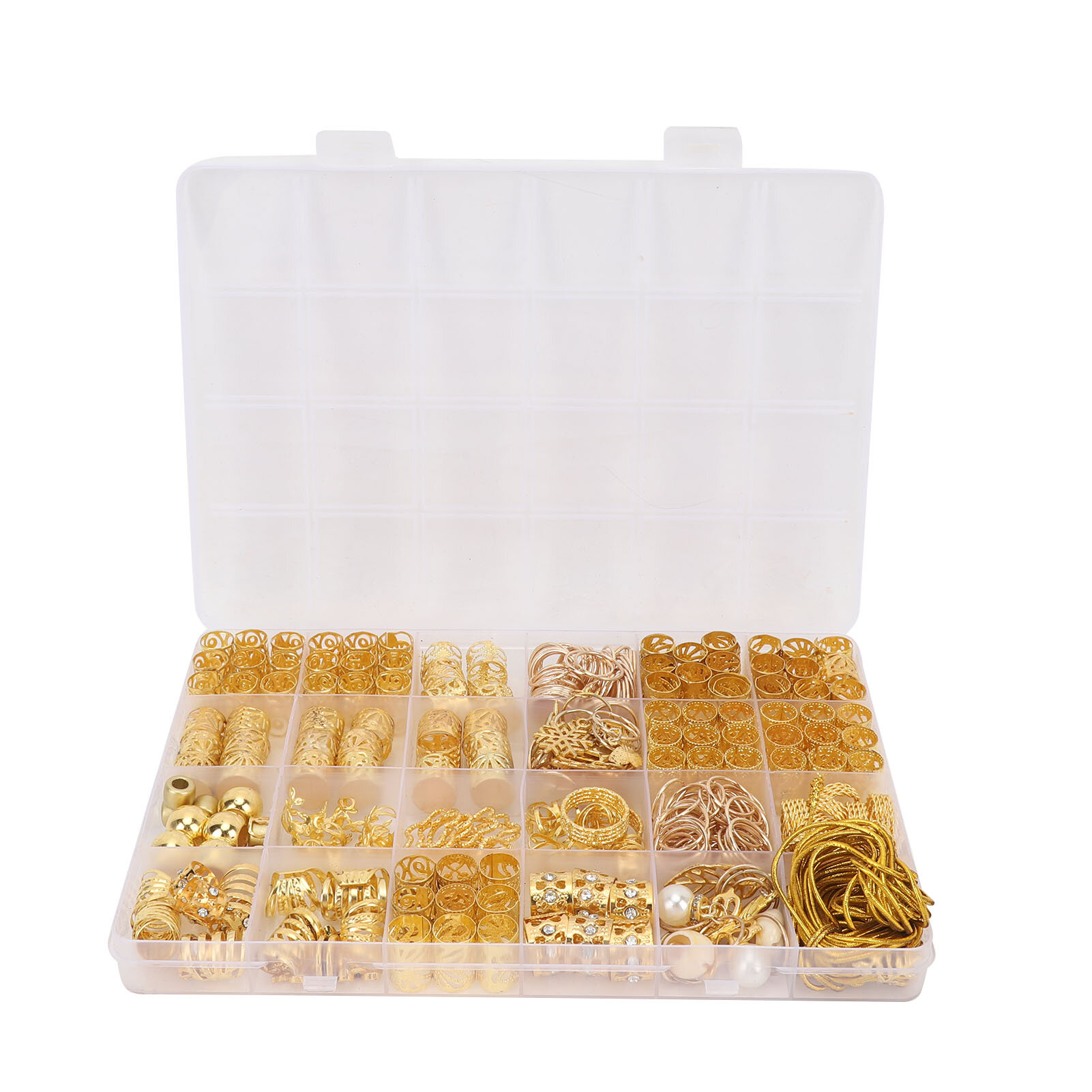 Украшения для волос для кос: золотые металлические кольца-каффы, аксессуары для кос из сплава, дреды, бусины, стильные украшения для волос