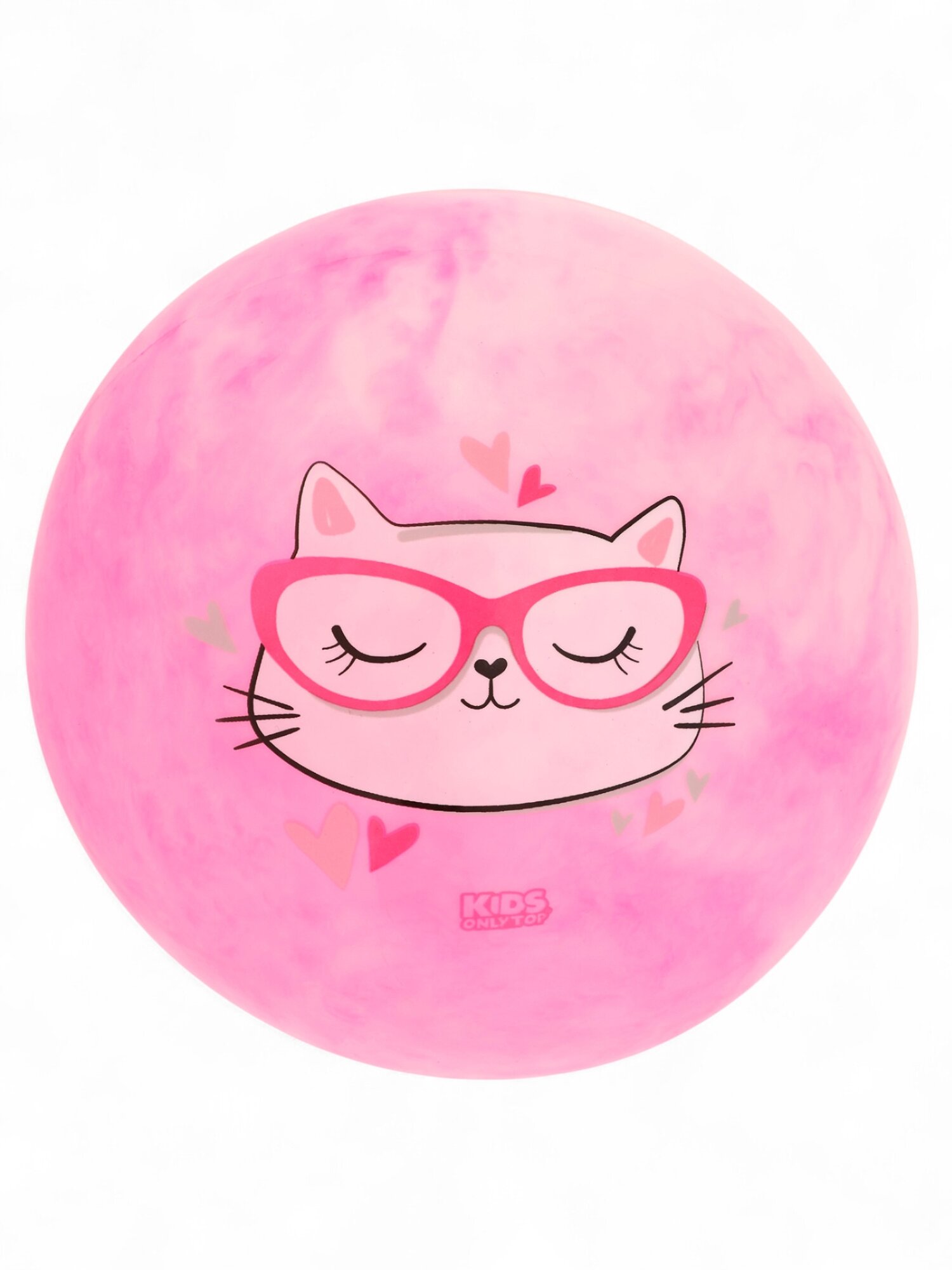 Мяч детский "Кошечка в очках" 22 см, 60 гр, мяч приходит в сдутом виде