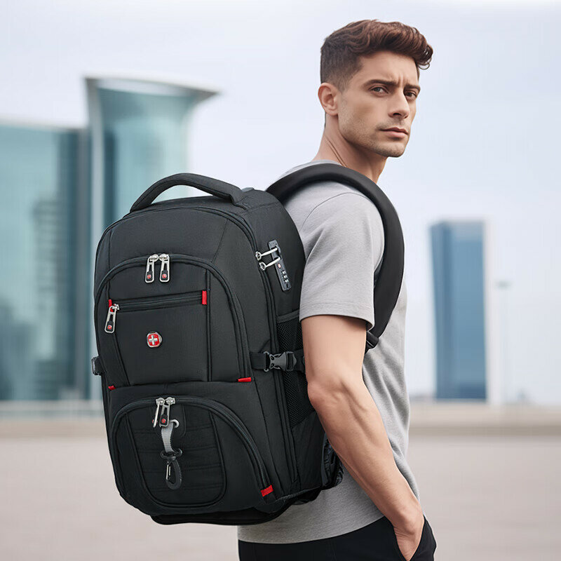 CROSSGEAR Backpack with Wheels, 17.3-Inch Laptop Bag, Luggage Bag, Carry-On Bag, Student Backpack, Large Capacity Business Travel Bag