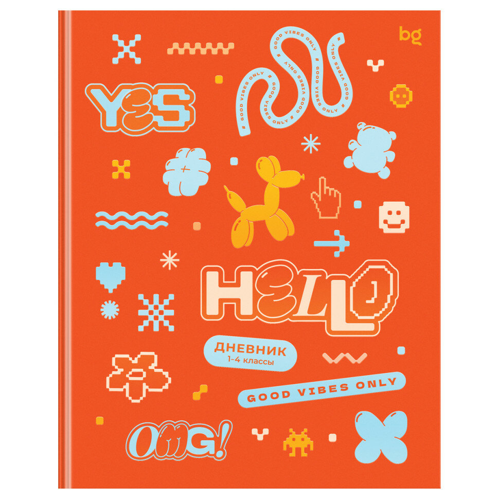 Дневник 1-4 кл. 48л. (Лайт) BG "Good vibes only", матовая ламинация, выб. лак, 376821