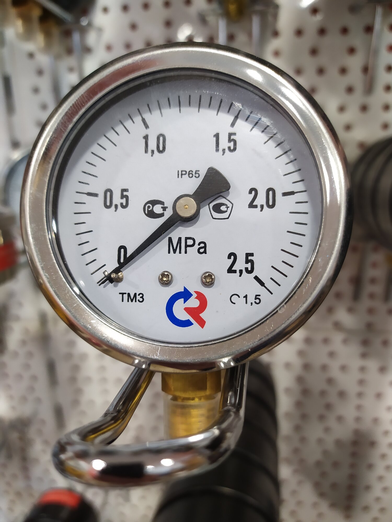 Манометр виброустойчивый ТМ-320Р - 2,5 МПа кл. т. 1,5, G1/4 заполнение силикон, поверка 2025г.