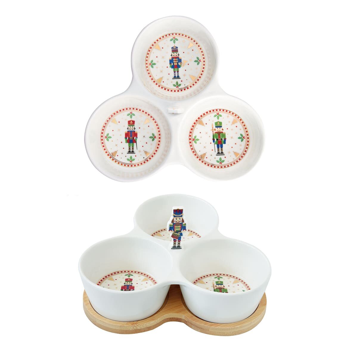 Менажница новогодняя, Щелкунчик, 2 предмета 20,5х12 см, Easy Life (59097al)