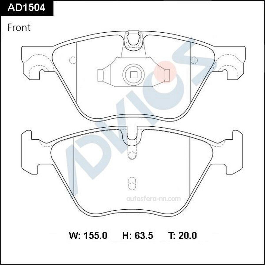 ADVICS AD1504 AD1504 ADVICS Тормозные колодки