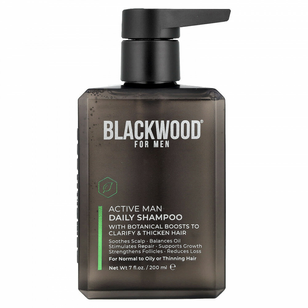 Blackwood For Men, Active Man Daily, шампунь для нормальных, жирных или истонченных волос, 200 мл (7 жидк. Унций)
