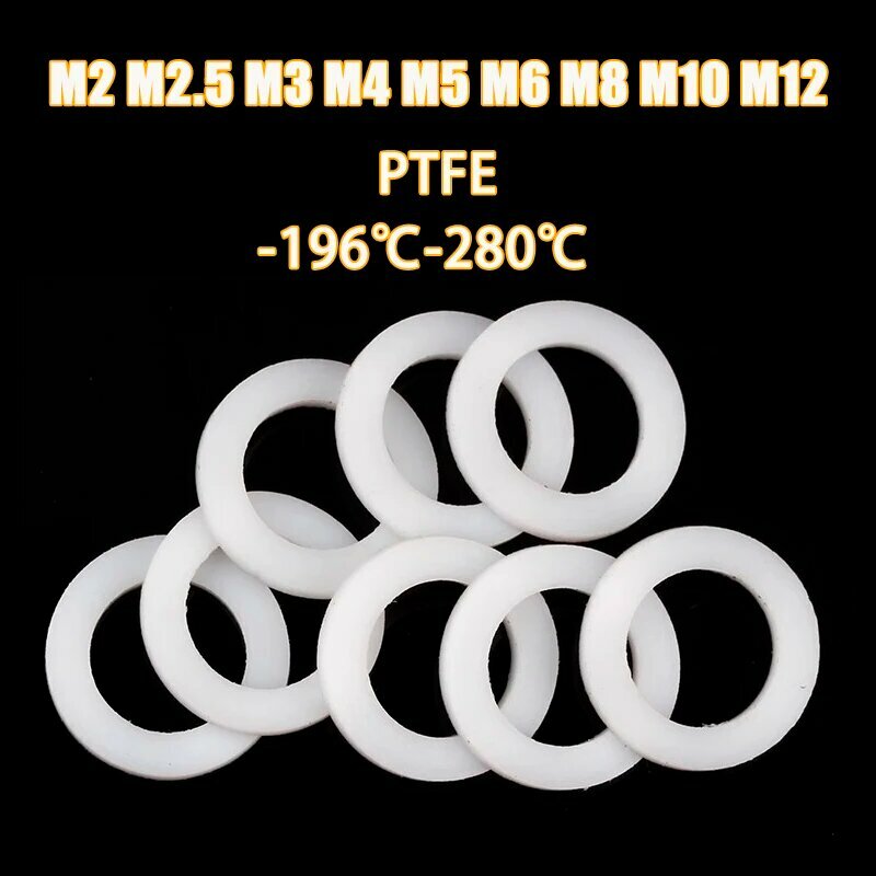 Плоские шайбы из птфэ 4-12 мм, 50-200 шт. 3x7x0.5(200pcs)