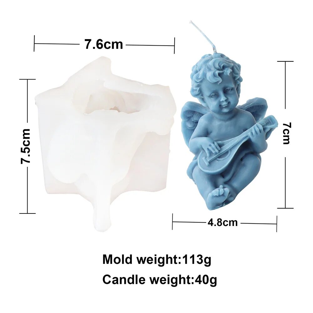 Силиконовая форма для свечей "Ангел", Голубой, Angle Candle Mold4