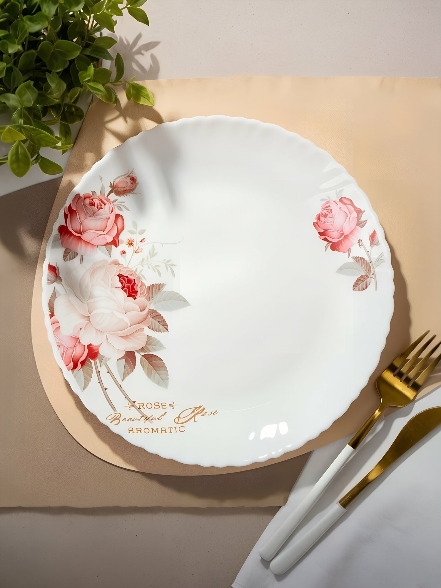 Тарелка обеденная, стеклокерамика, 24 см, круглая, Шарм, LHP95